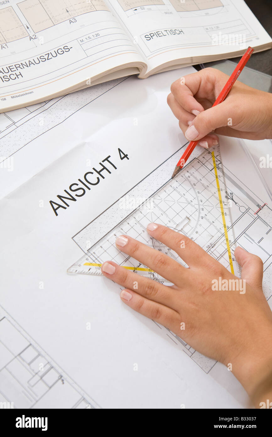 drawing of plans Stock Photo - Alamy