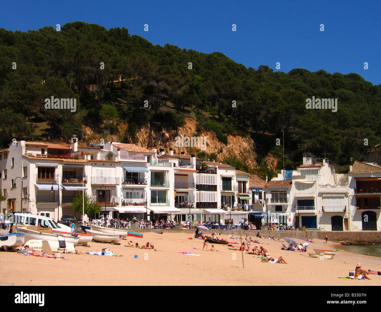 Spain, Costa Brava, fishing village Tamariu, beach, fishing boats Stock ...