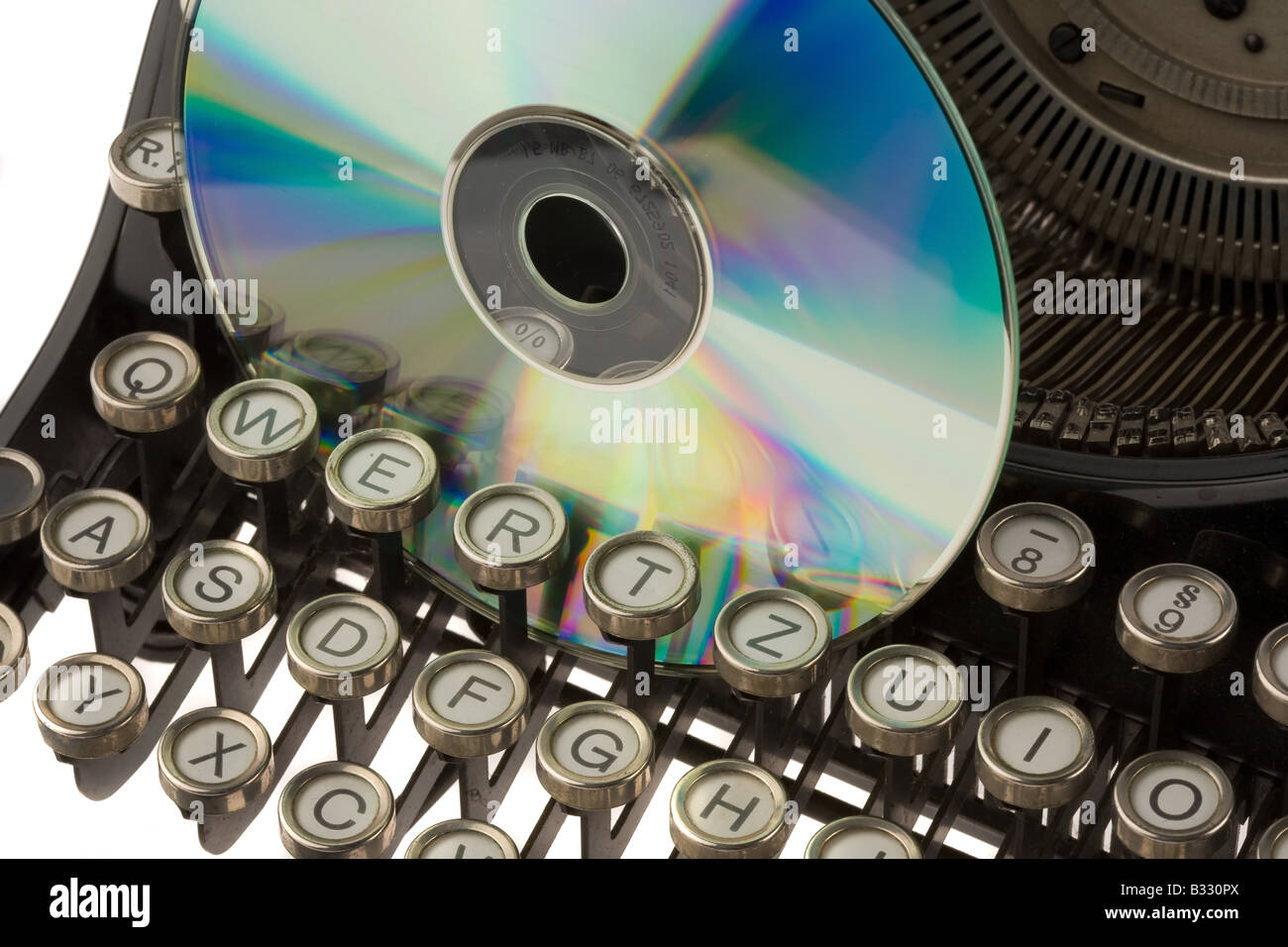 Old typewriter with CD Drive Stock Photo - Alamy