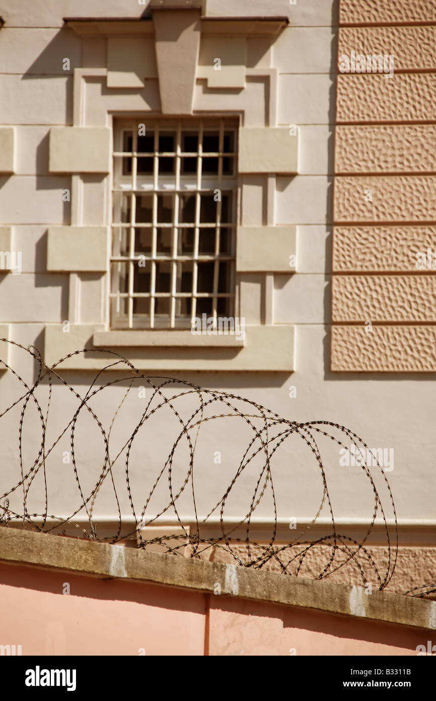 Prison, barred windows Stock Photo - Alamy
