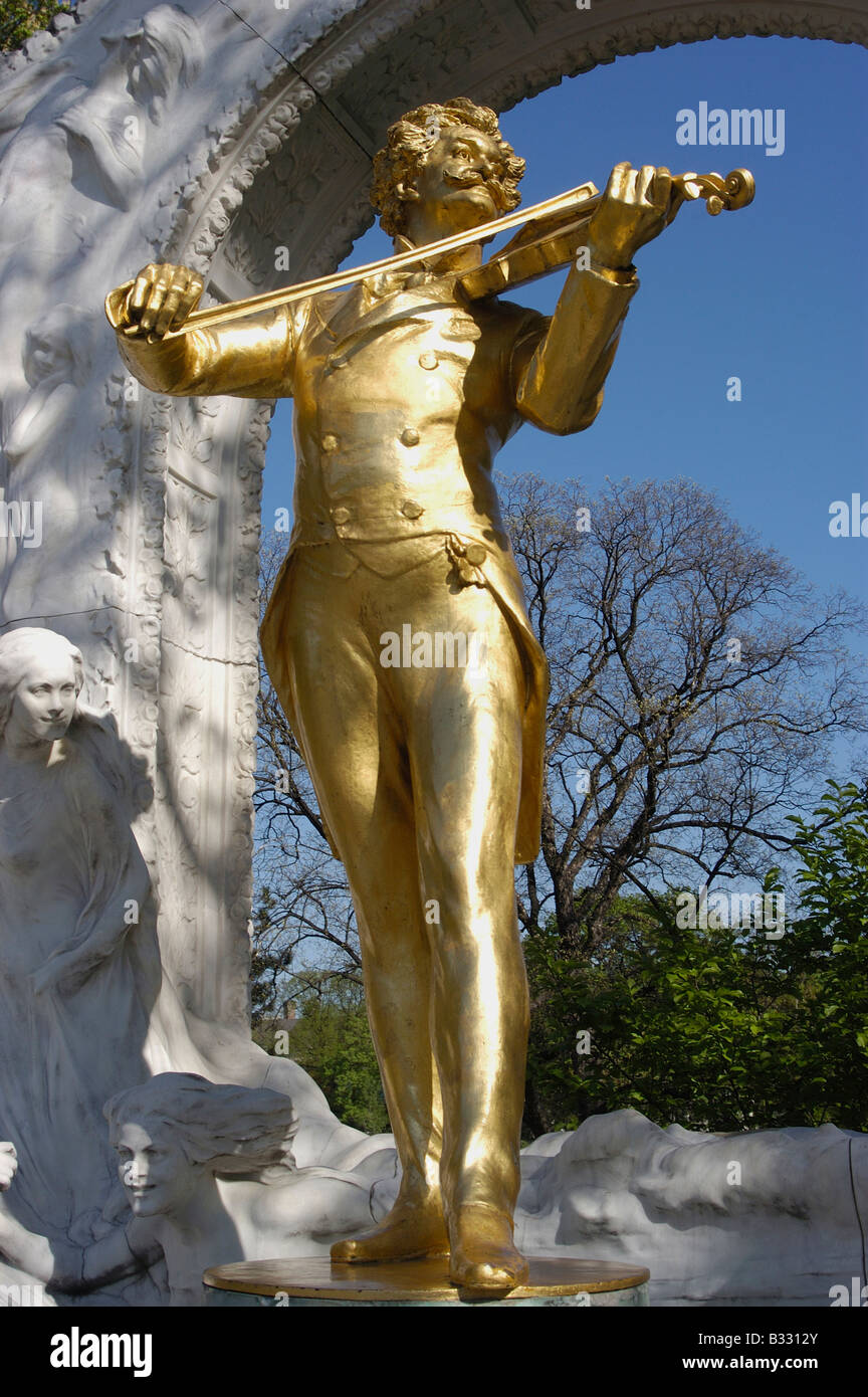 Johann Strauss monument in spring Stock Photo - Alamy