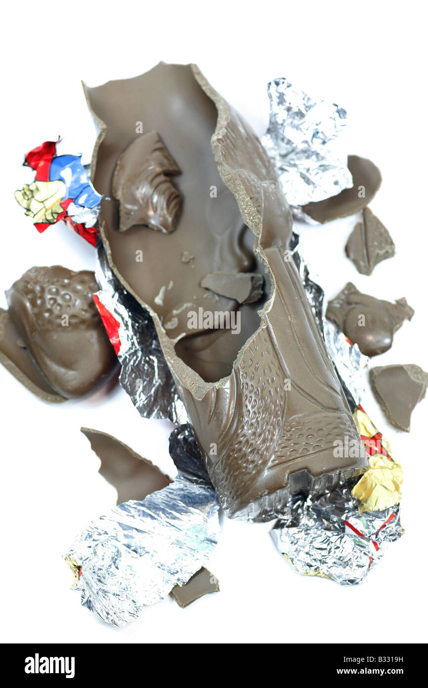 Broken chocolate santa claus hi-res stock photography and images - Alamy