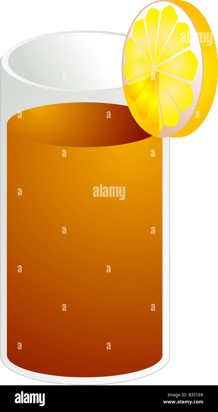 Illustration of ice tea in a glass isometric color Stock Photo - Alamy