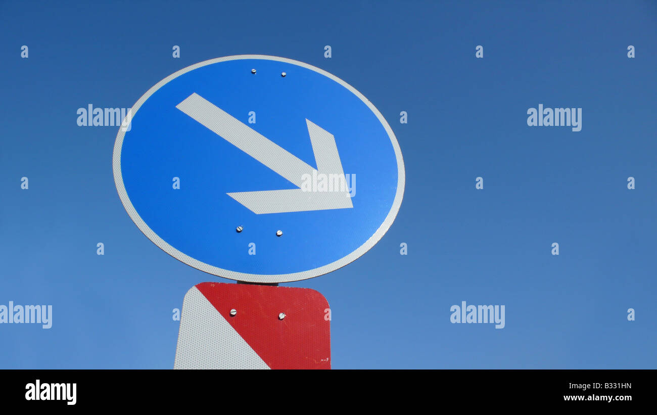 Road sign keep right symbol hi-res stock photography and images - Alamy