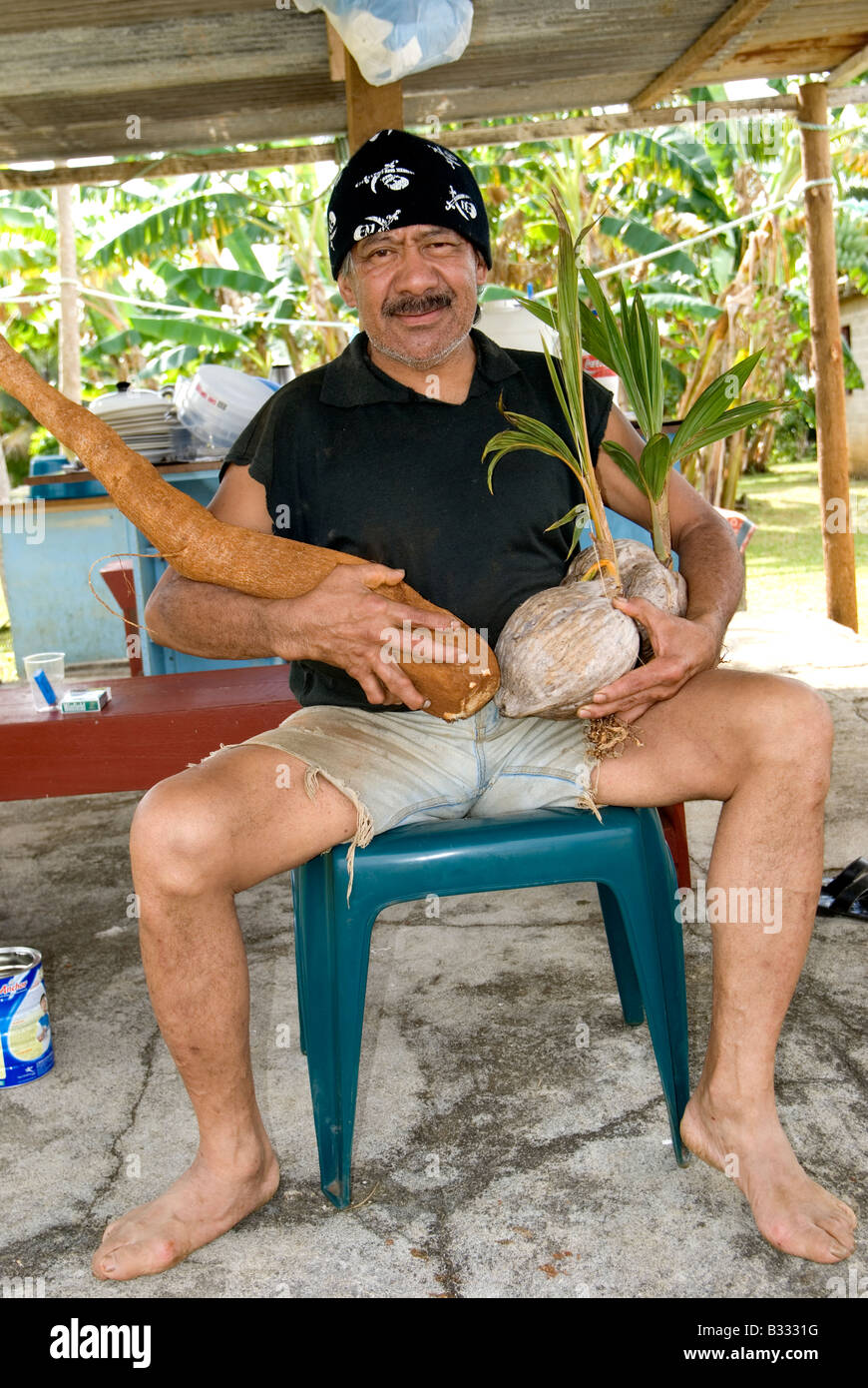 man on Atiu Cook Islands Stock Photo - Alamy