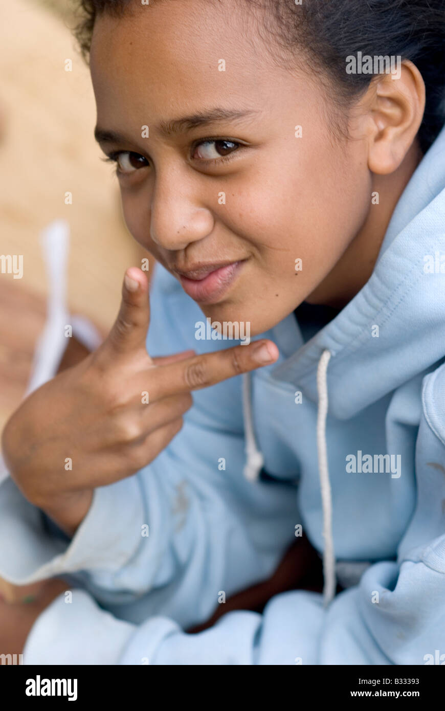 girl on Atiu Cook Islands Stock Photo - Alamy