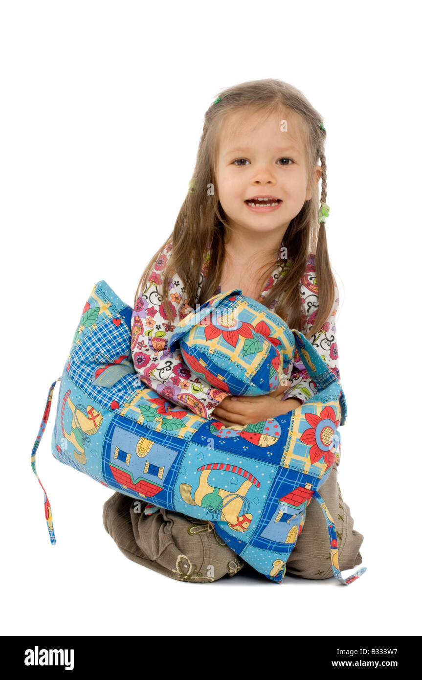 Little girl on white background Stock Photo - Alamy