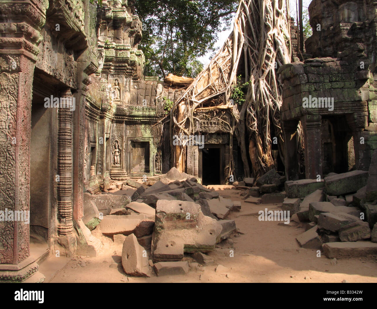 Asia, Cambodia, Khmer-temples , Ta Prohm, monastery temple, overgrown ...