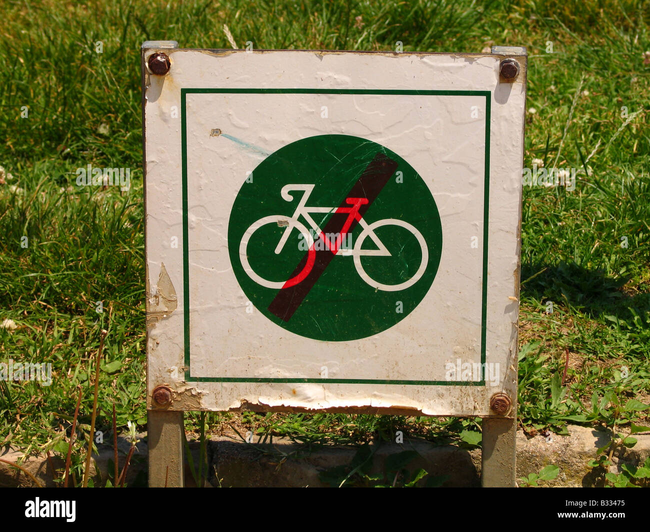 forbidden sign, bicycles forbidden Stock Photo - Alamy