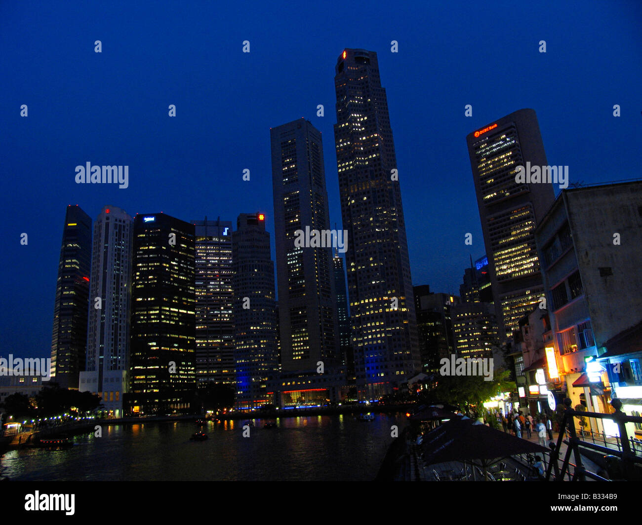 Singapore at night, the Riverside Stock Photo - Alamy