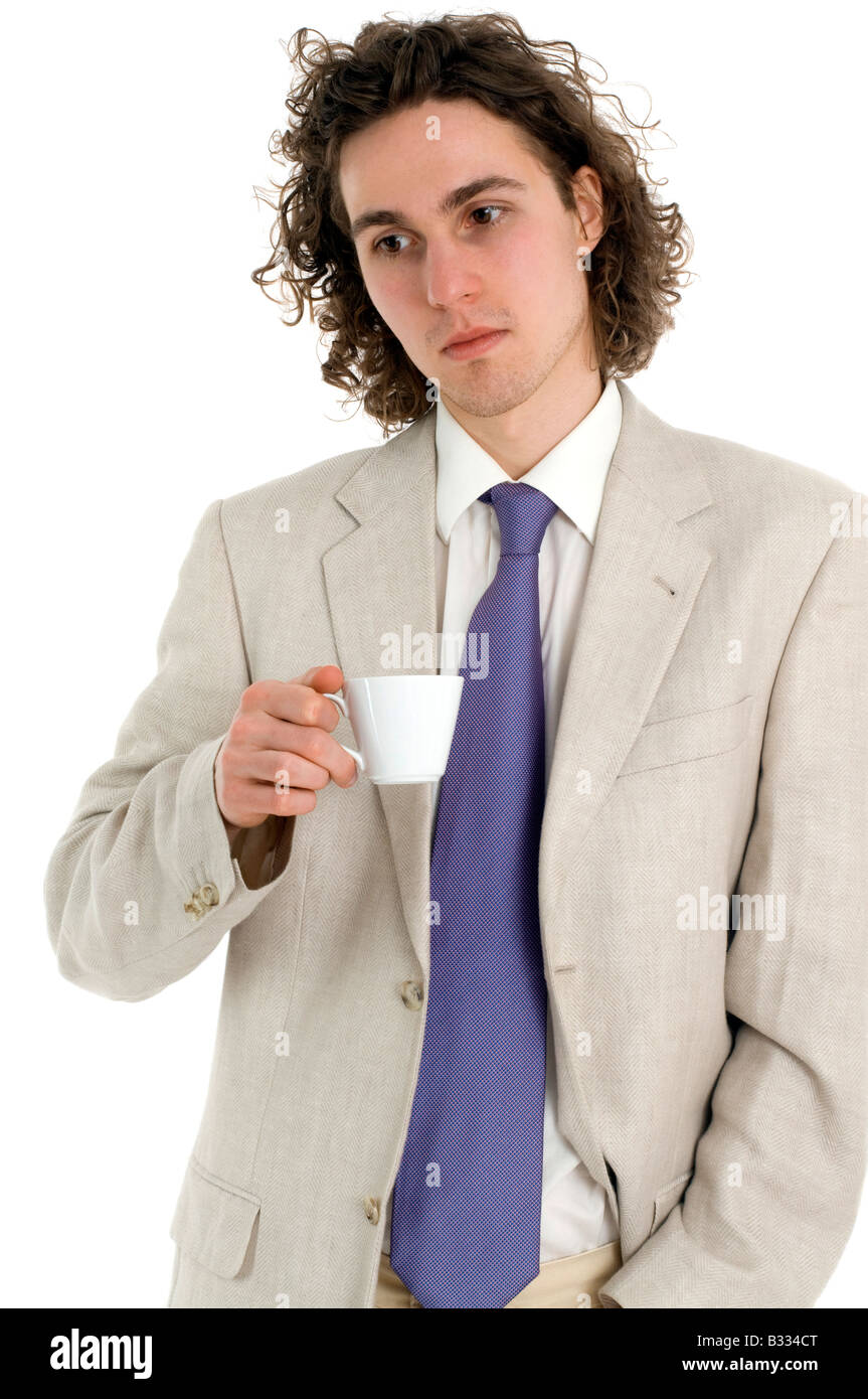 Man with a cup of coffee Stock Photo - Alamy