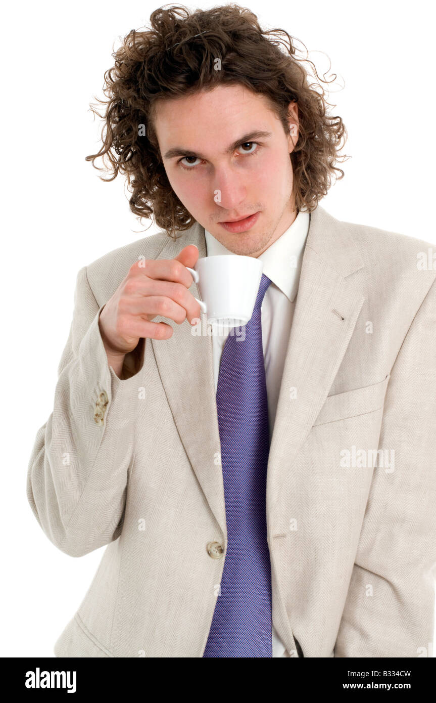 Man with a cup of coffee Stock Photo - Alamy