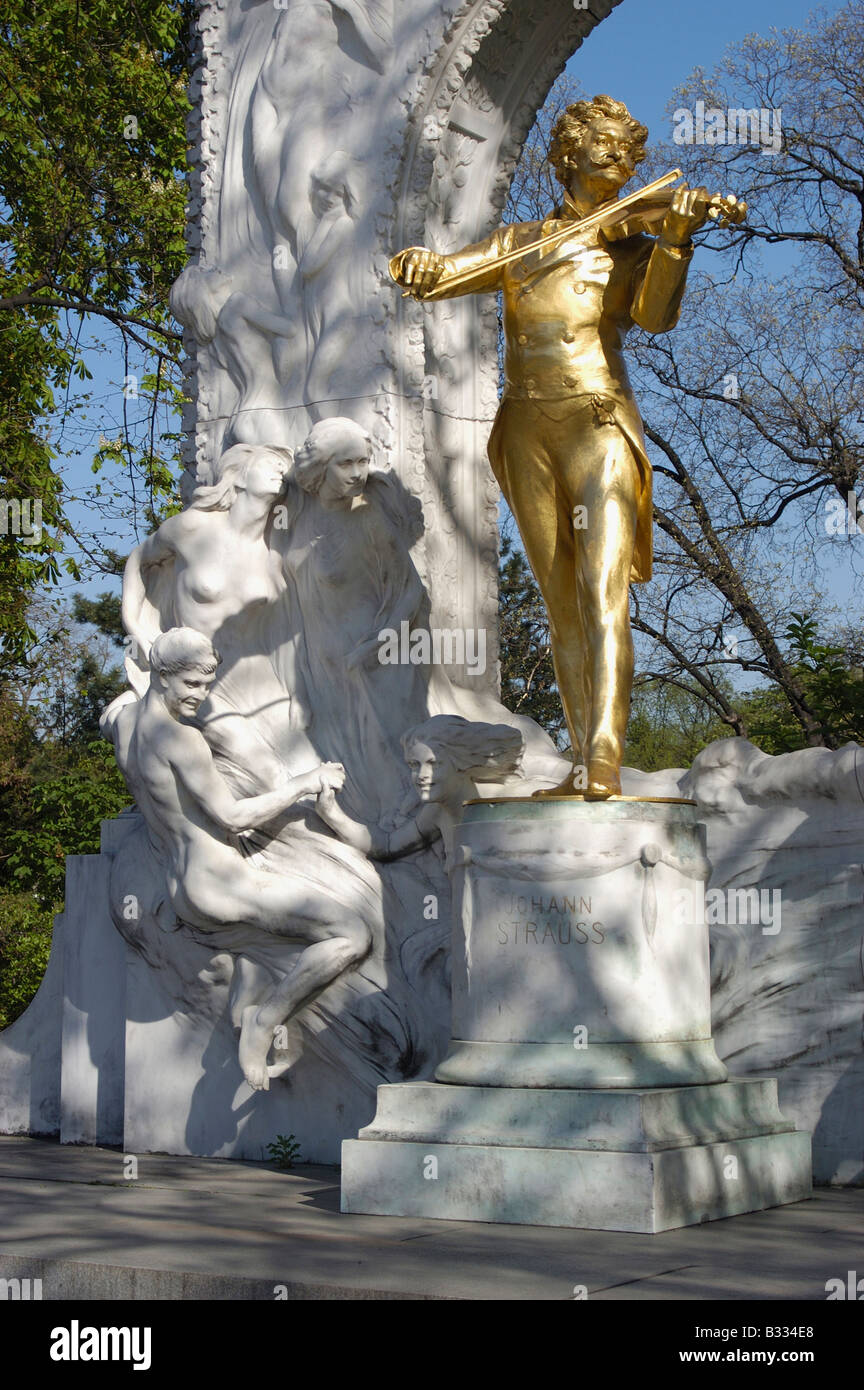 Johann Strauss monument in spring Stock Photo - Alamy