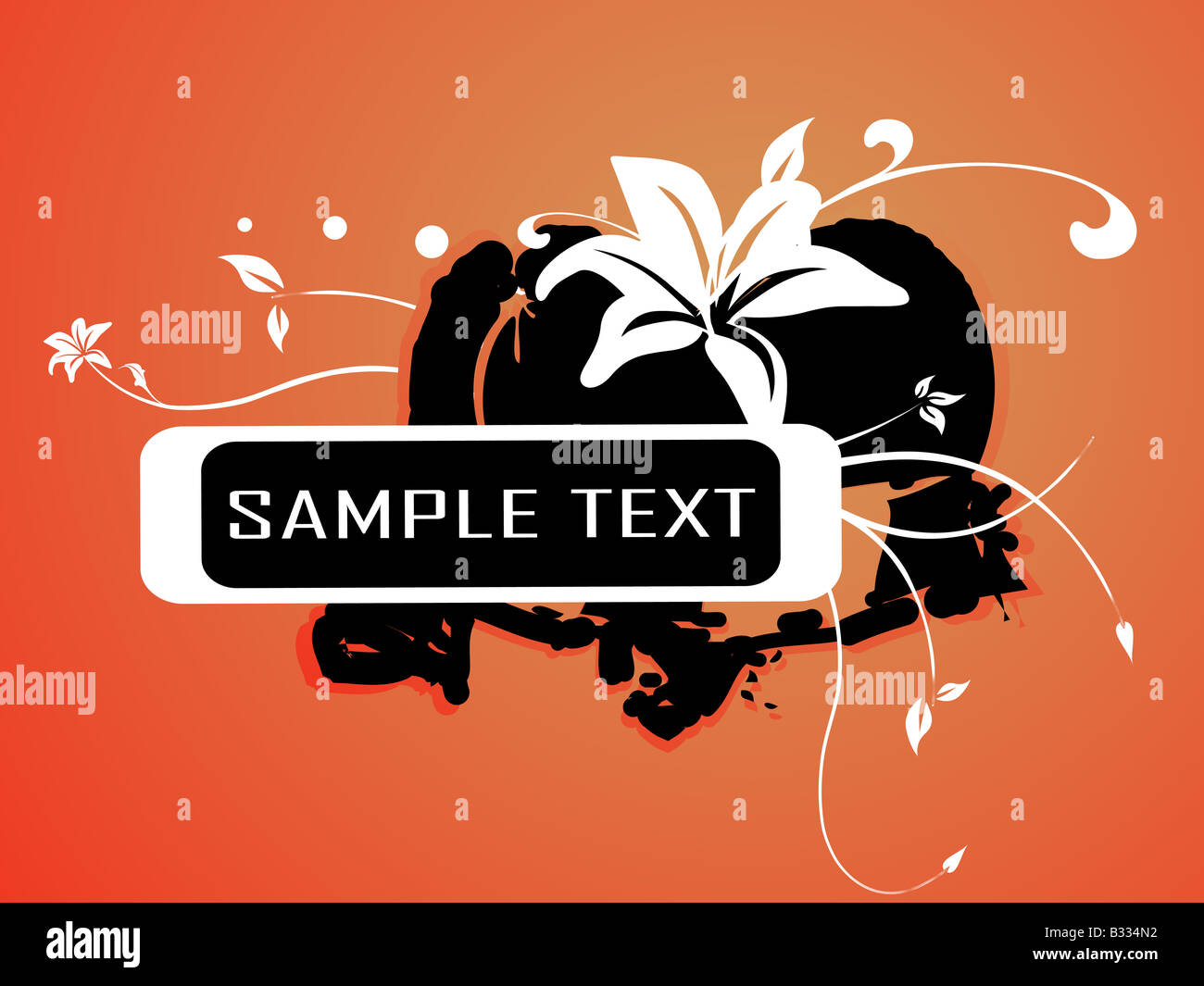 sample text with floral Stock Photo - Alamy