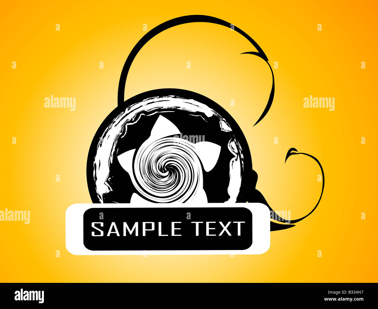 textbox with floral circle Stock Photo - Alamy