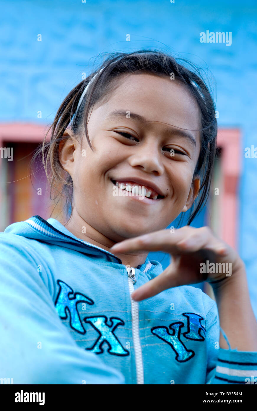 girl on Atiu Cook Islands Stock Photo - Alamy
