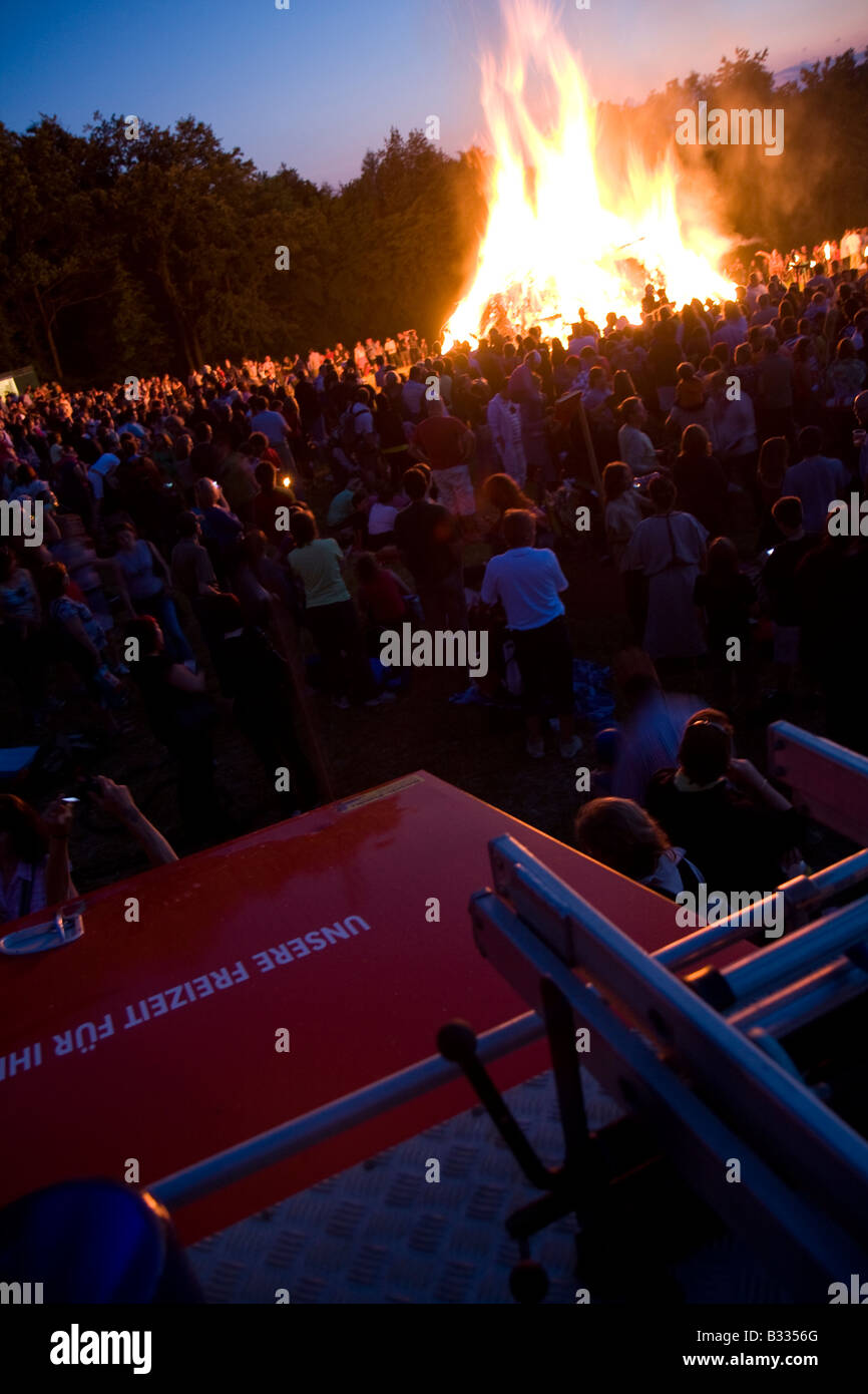 midsummer festival with fire brigade Stock Photo - Alamy