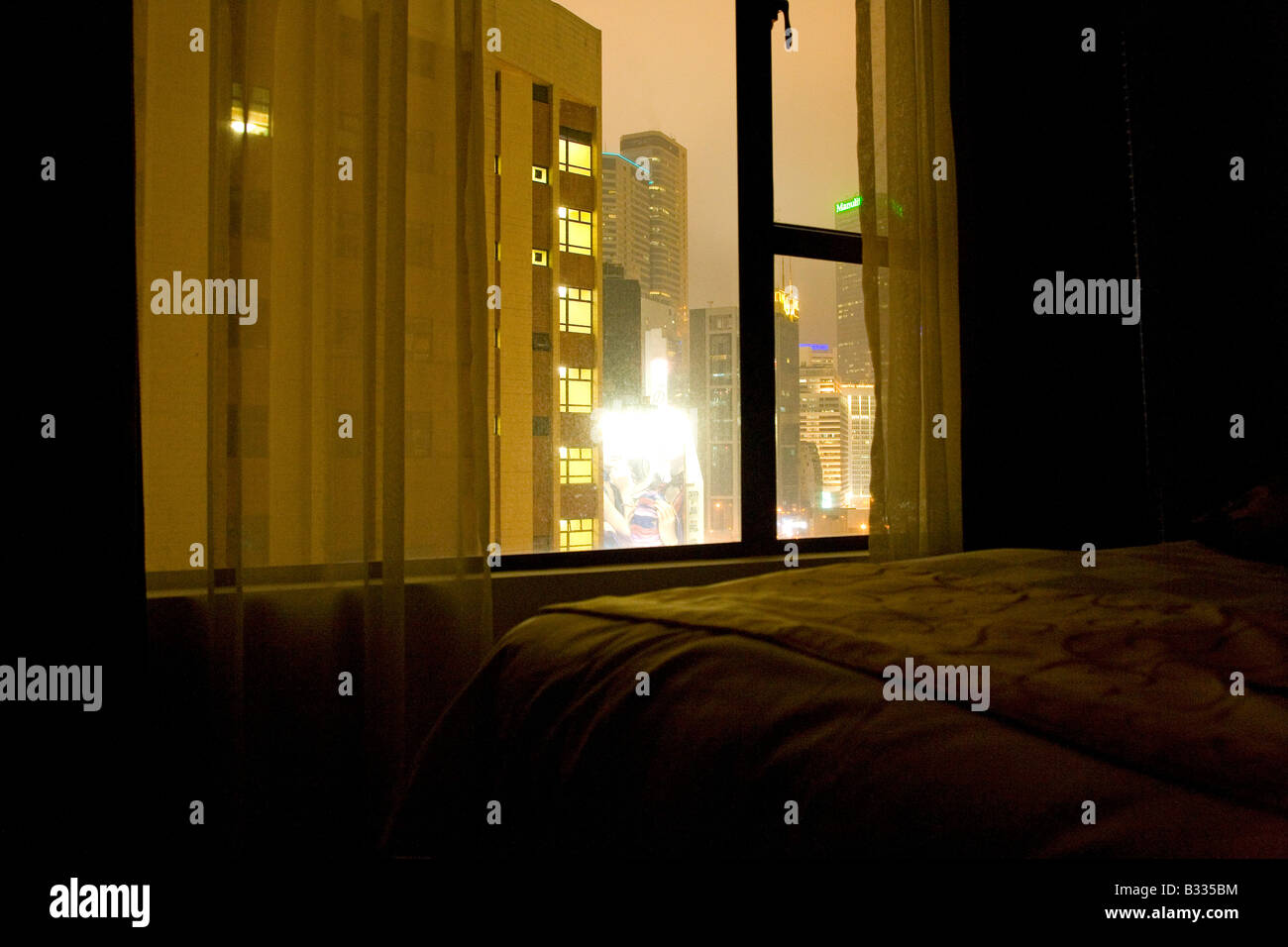 View from hotel window night hi-res stock photography and images - Alamy