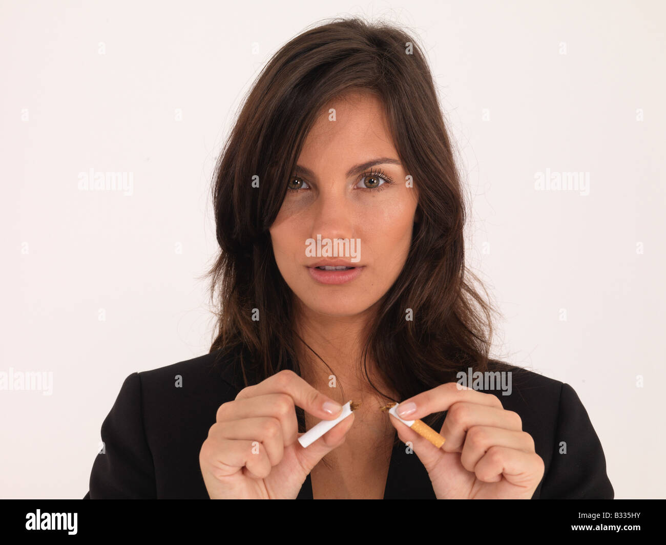 Woman stops with smoking Stock Photo - Alamy
