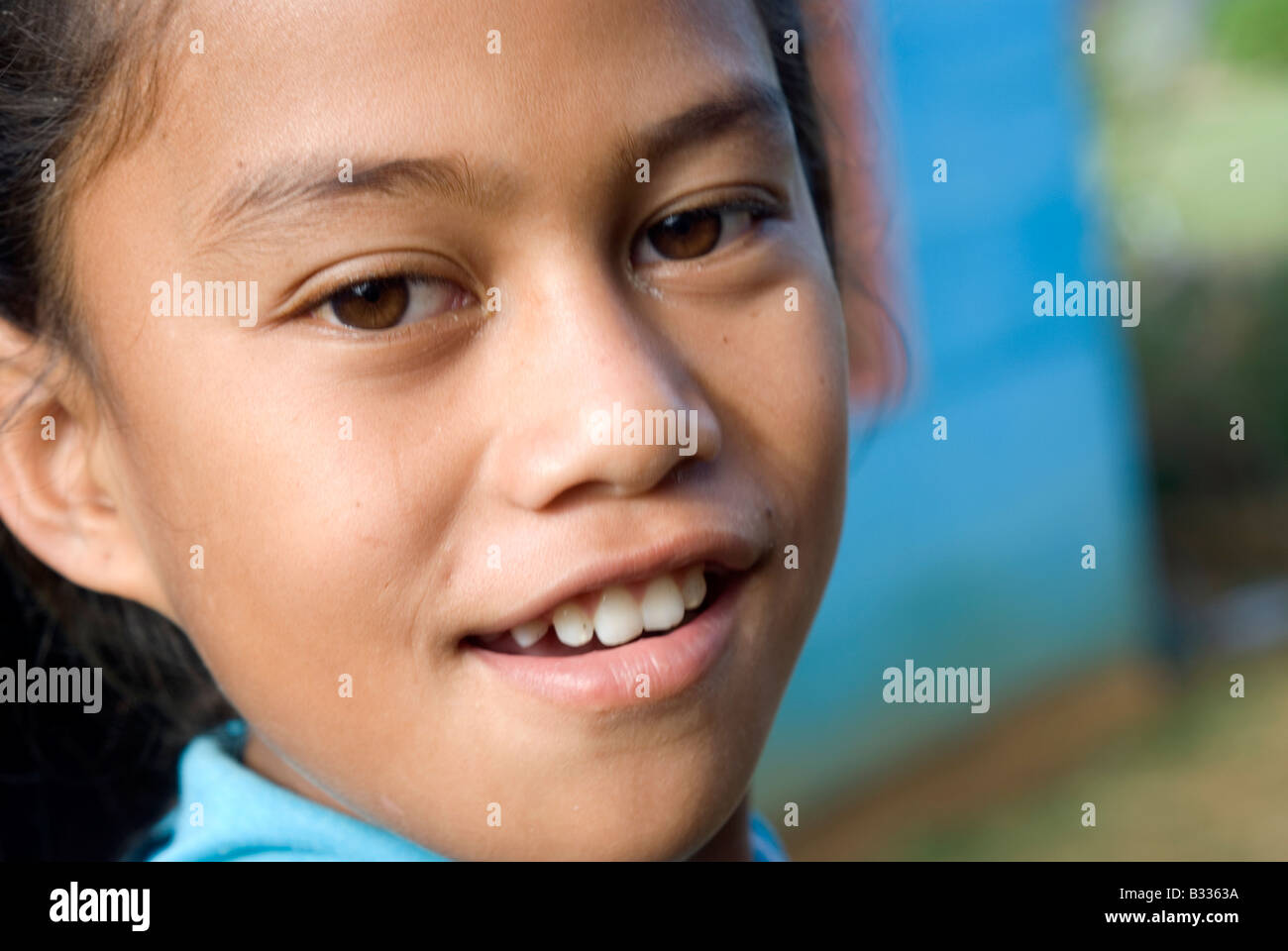 girl on Atiu Cook Islands Stock Photo - Alamy