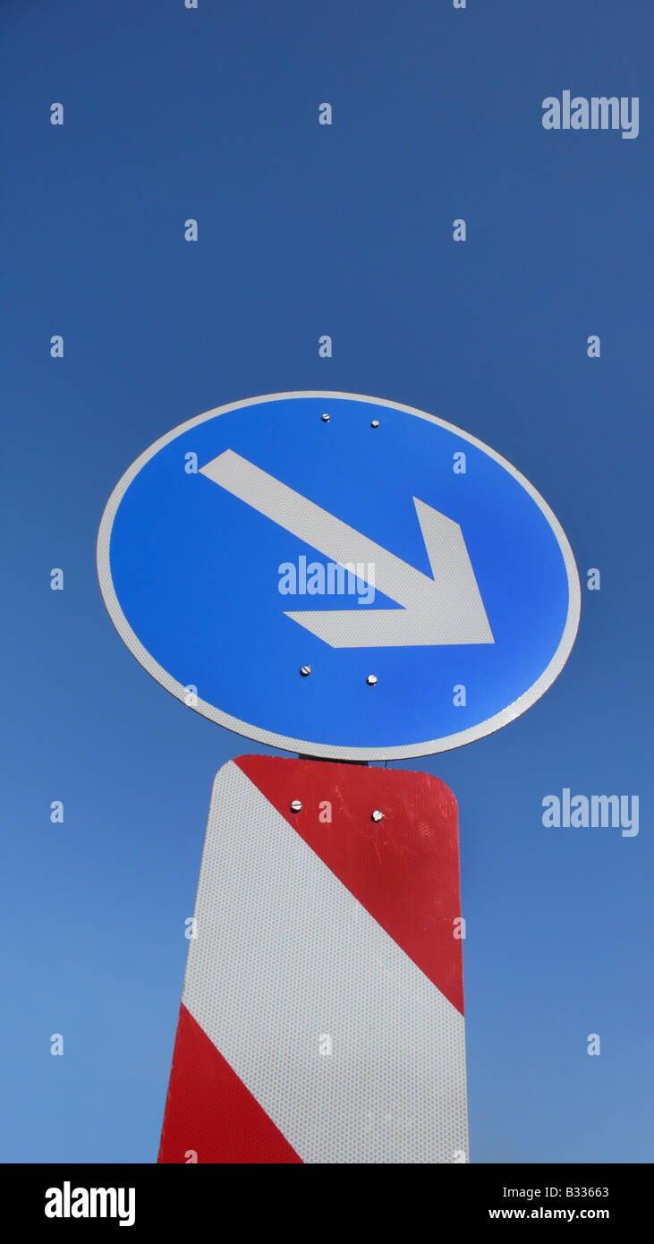 Road sign keep right symbol hi-res stock photography and images - Alamy