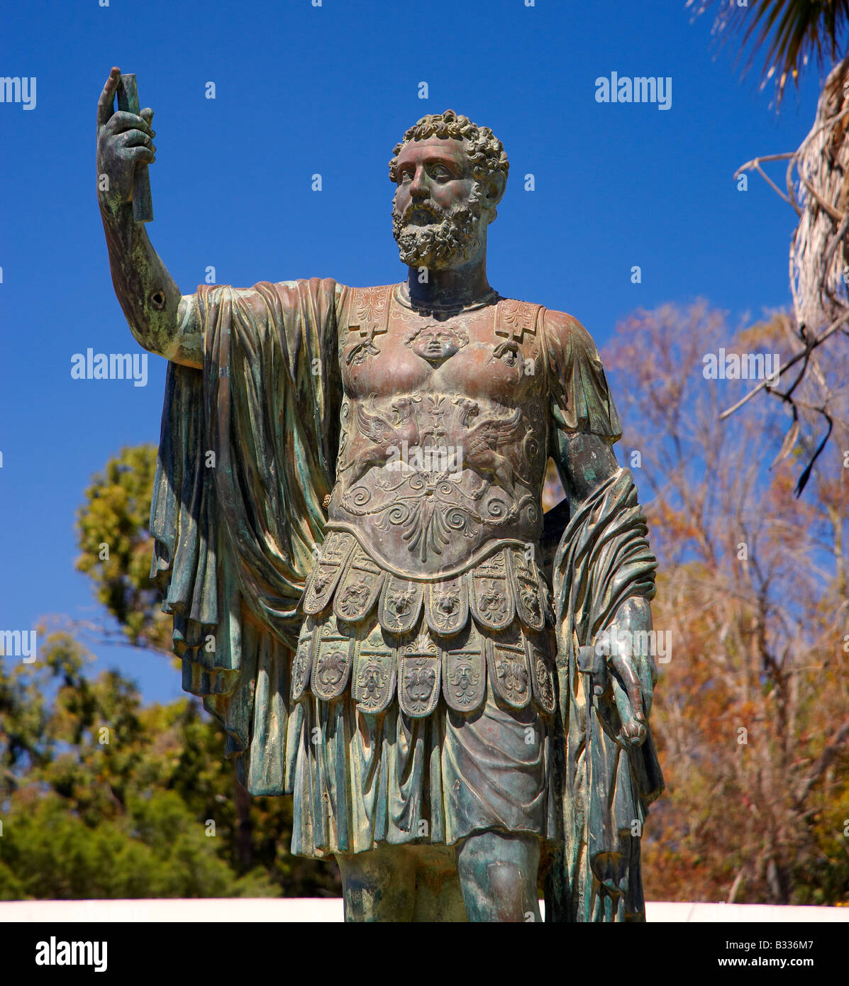 Bronze Statue of Septimus Severus outside Leptis Magna Museum, Libya ...