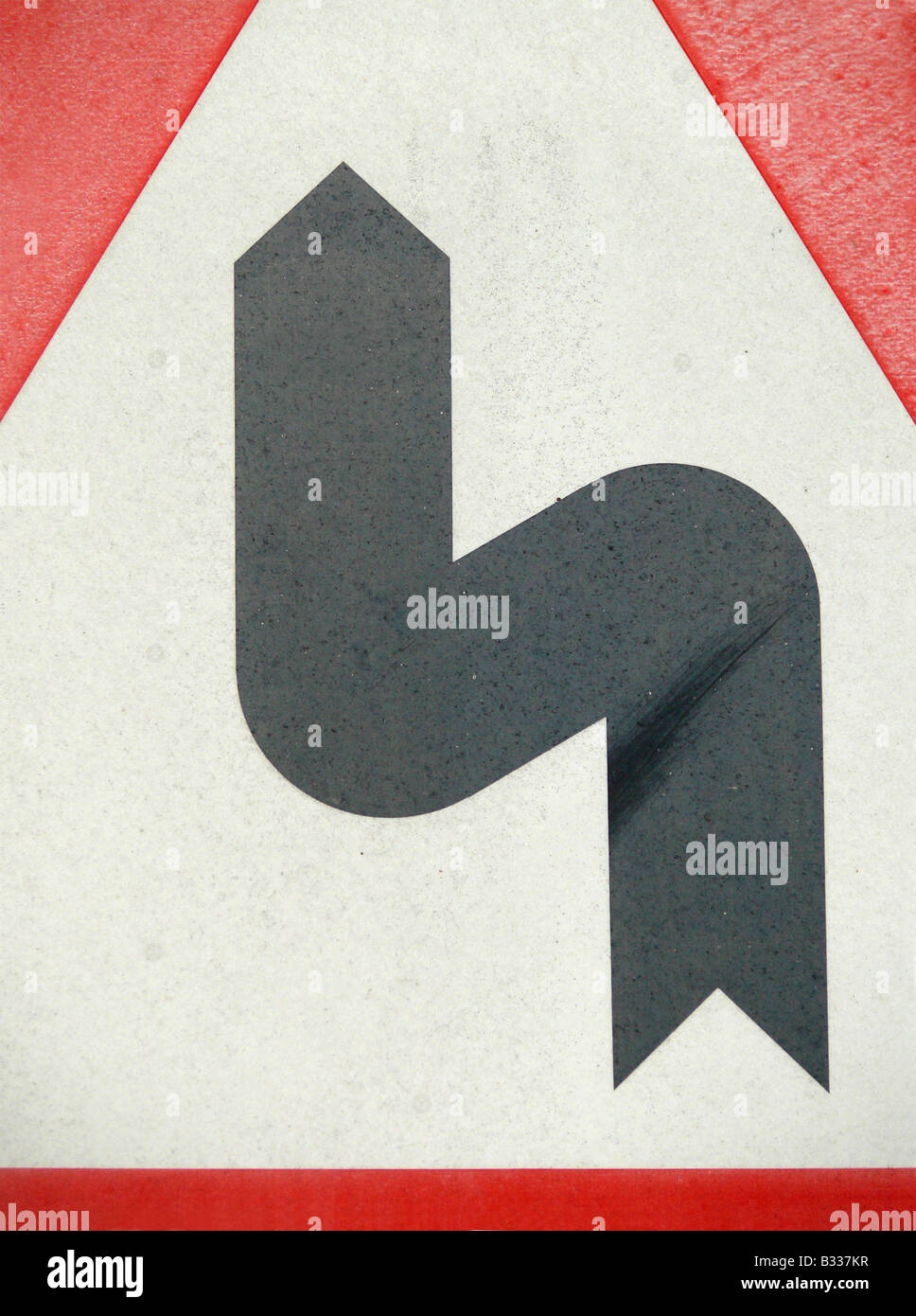 traffic sign 106 reverse curve (first curve left Stock Photo - Alamy