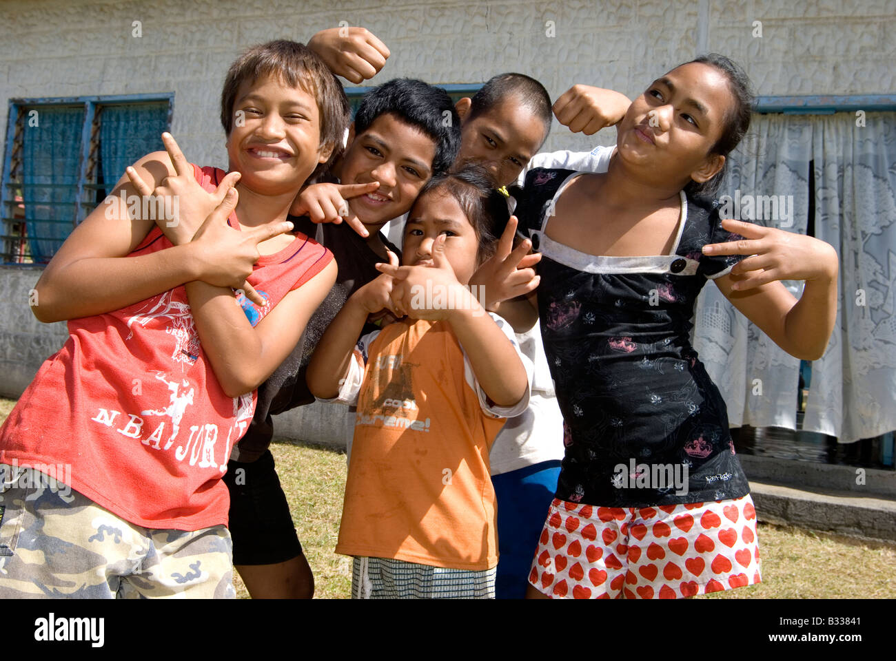 children on Atiu Cook Islands Stock Photo - Alamy