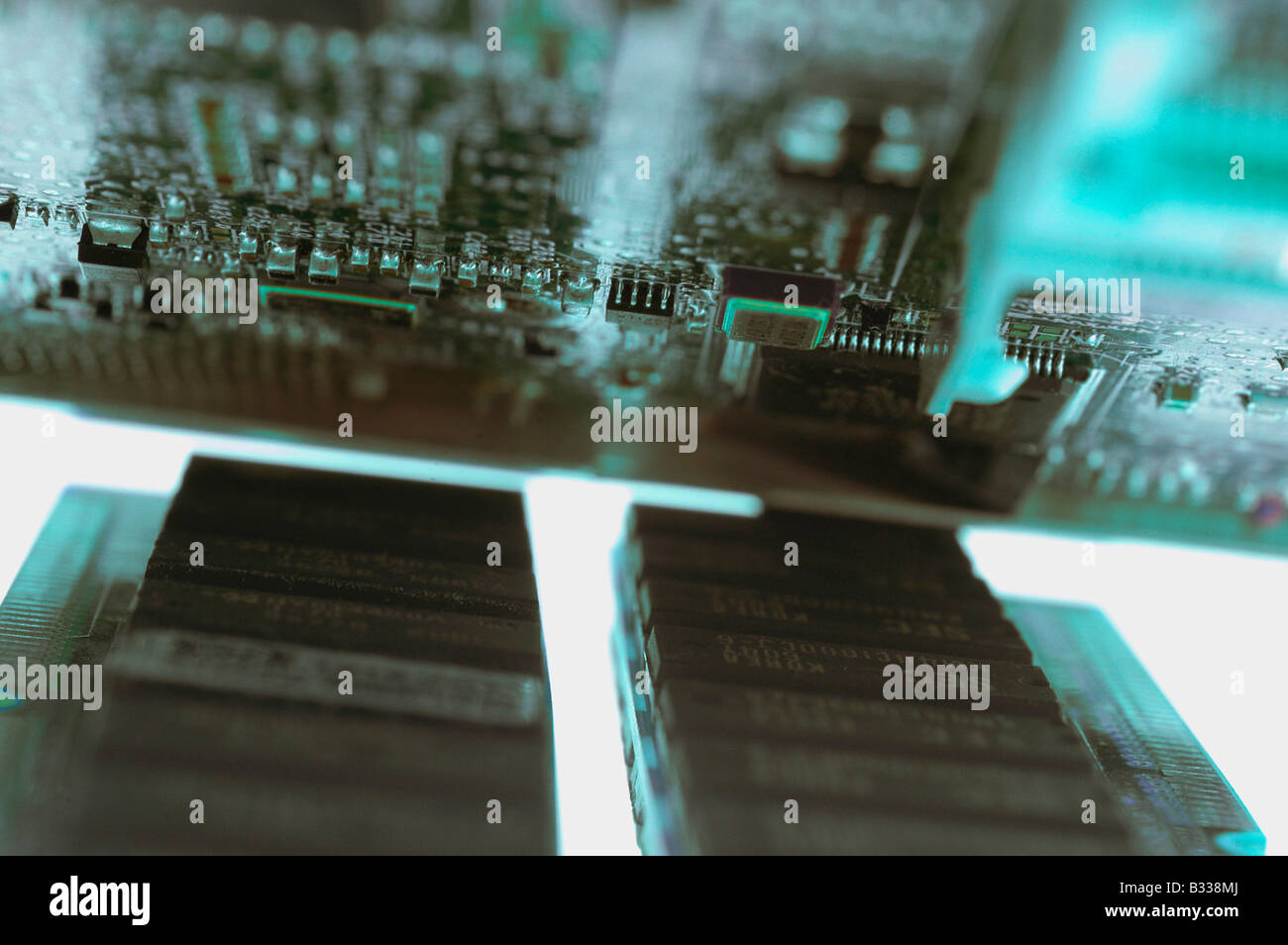 Printed circuit board computer detail Stock Photo - Alamy