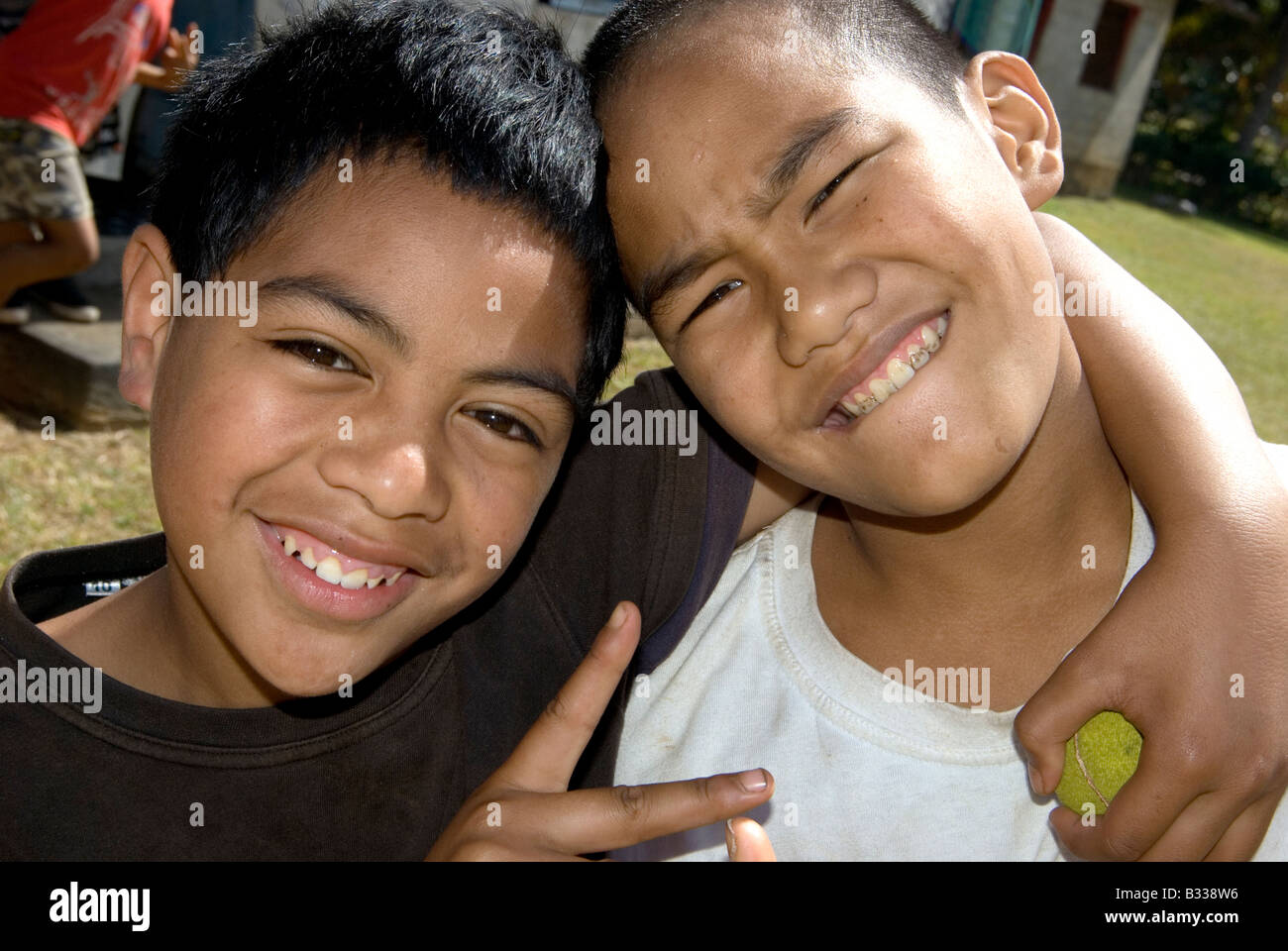 children on Atiu Cook Islands Stock Photo - Alamy