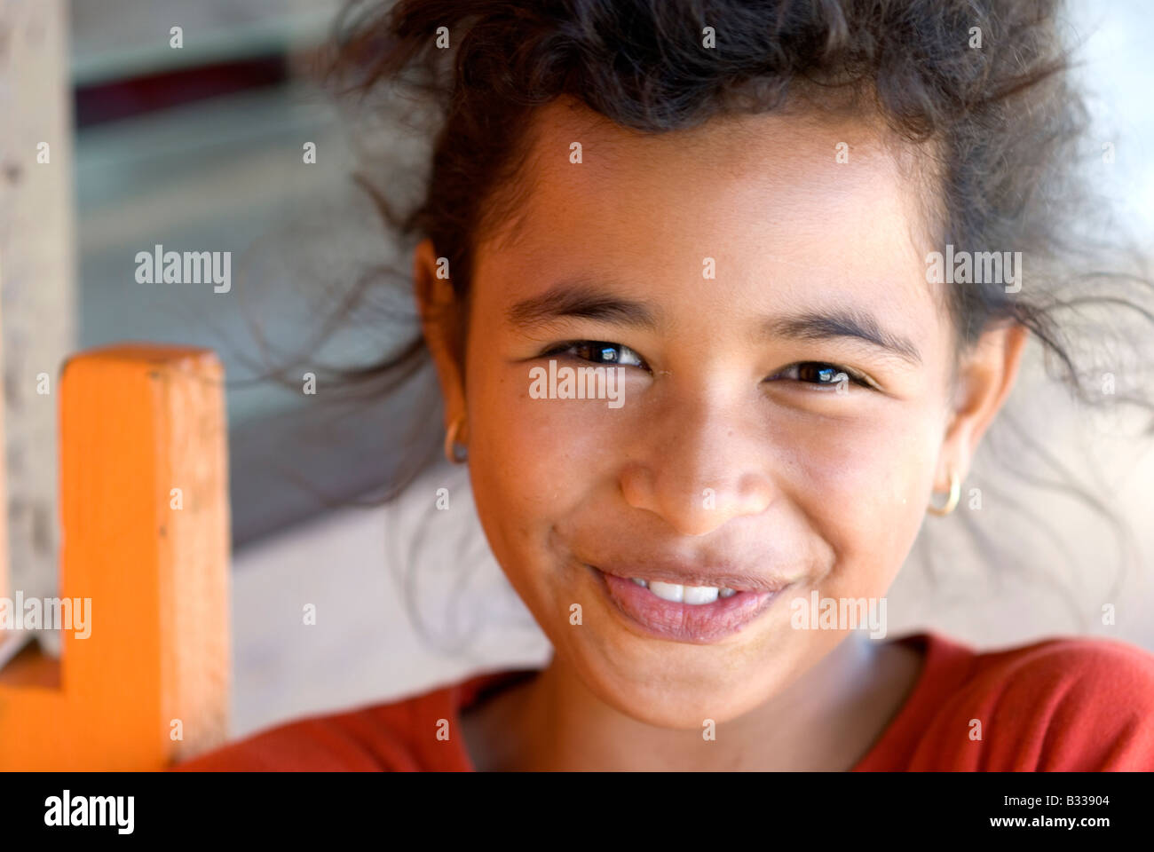 girl on Atiu Cook Islands Stock Photo - Alamy