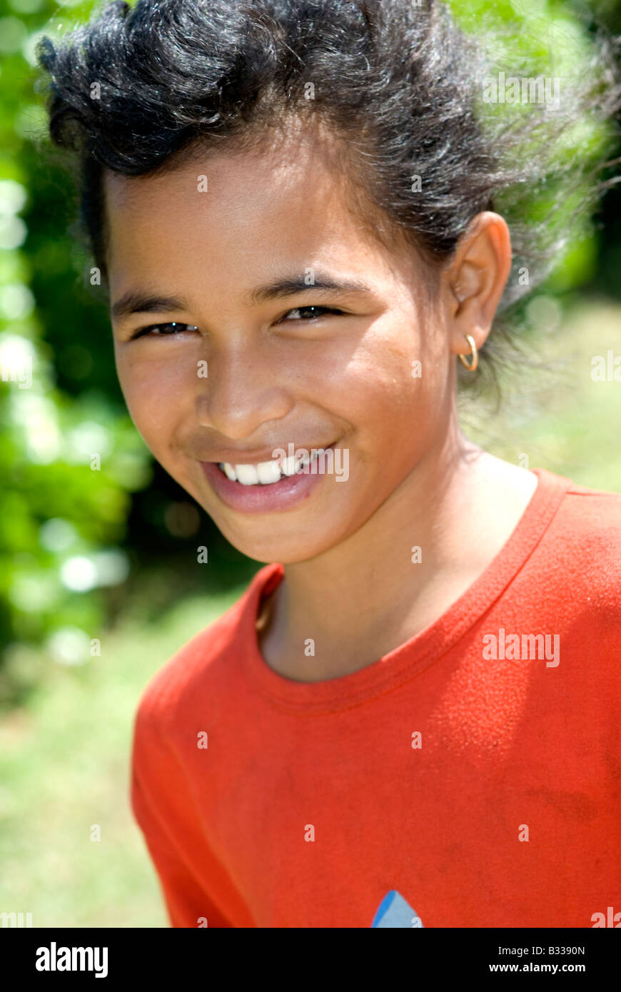 girl on Atiu Cook Islands Stock Photo - Alamy