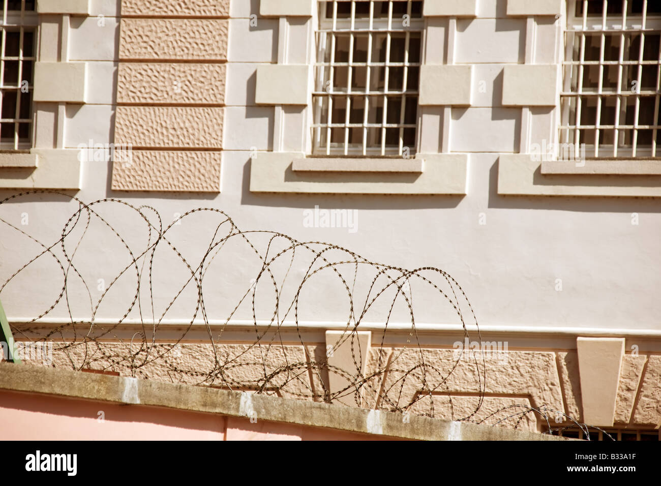 Prison, barred windows Stock Photo - Alamy