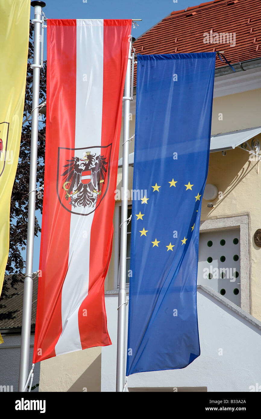 Flag European Union and Austria Stock Photo - Alamy