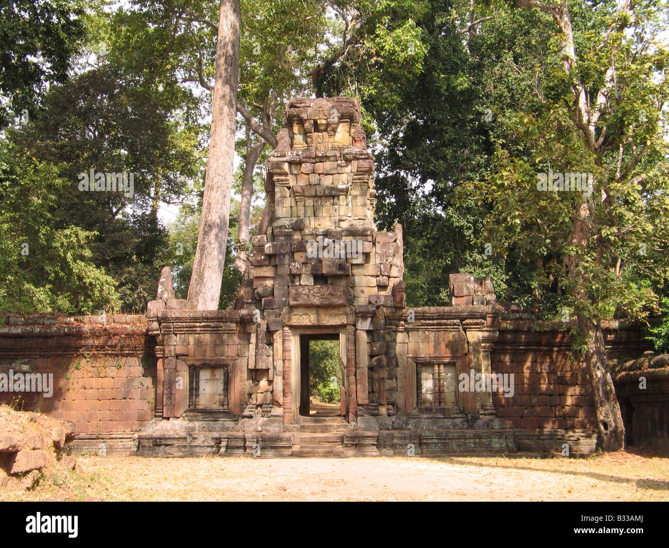 Asia, Cambodia, Angkor, Khmer-temples , Angkor Thom, stone door Stock ...