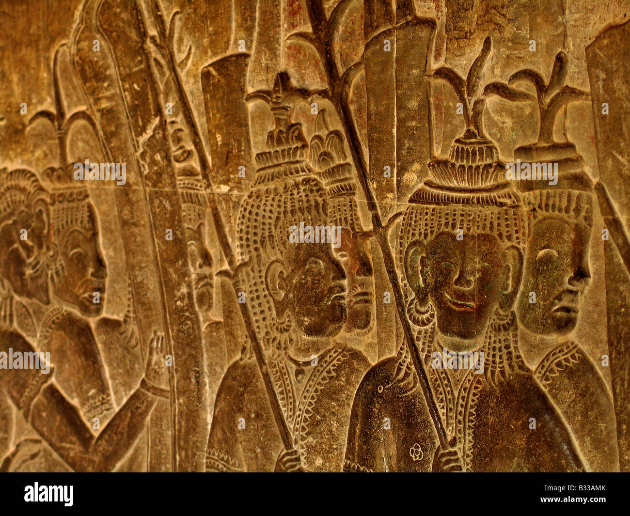 Asia, Cambodia, Angkor, Khmer-temples , Angkor Wat, Relief Stock Photo ...