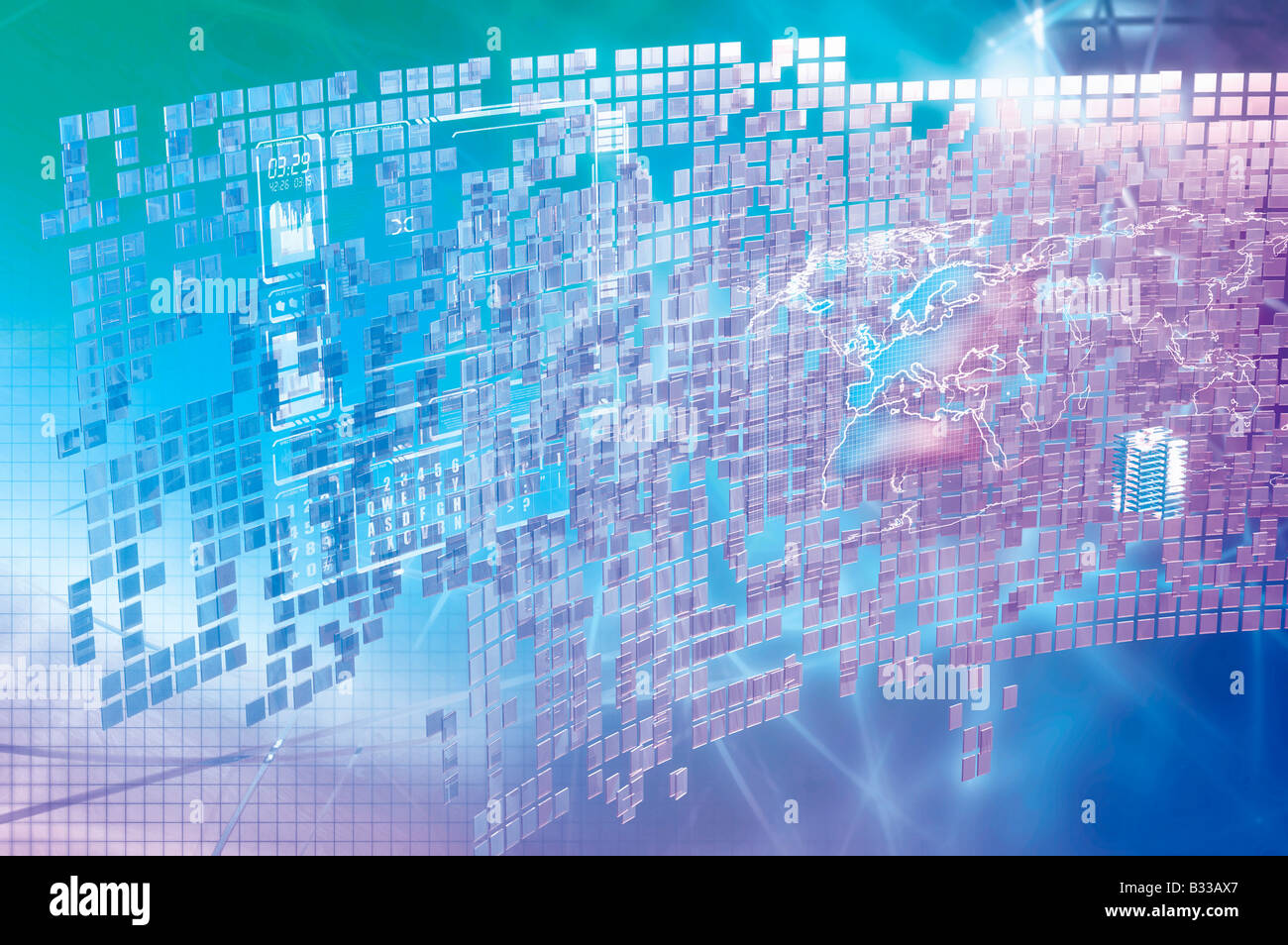 Globe network maps lines hi-res stock photography and images - Alamy