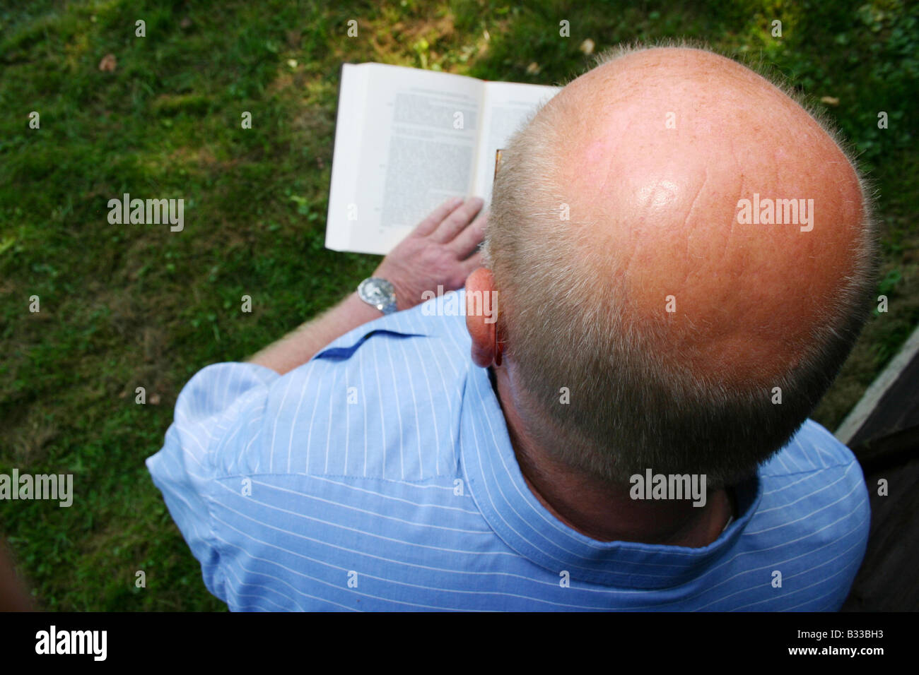 Old man book garden hi-res stock photography and images - Alamy