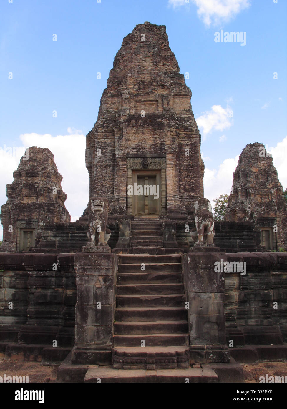 Asia, Cambodia, Khmer-temples, East-Mebon, tower, steep stair Stock ...