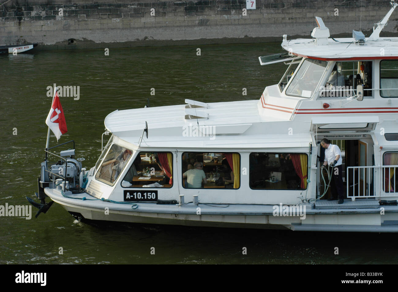 Trip boat at the Danube channel Stock Photo - Alamy