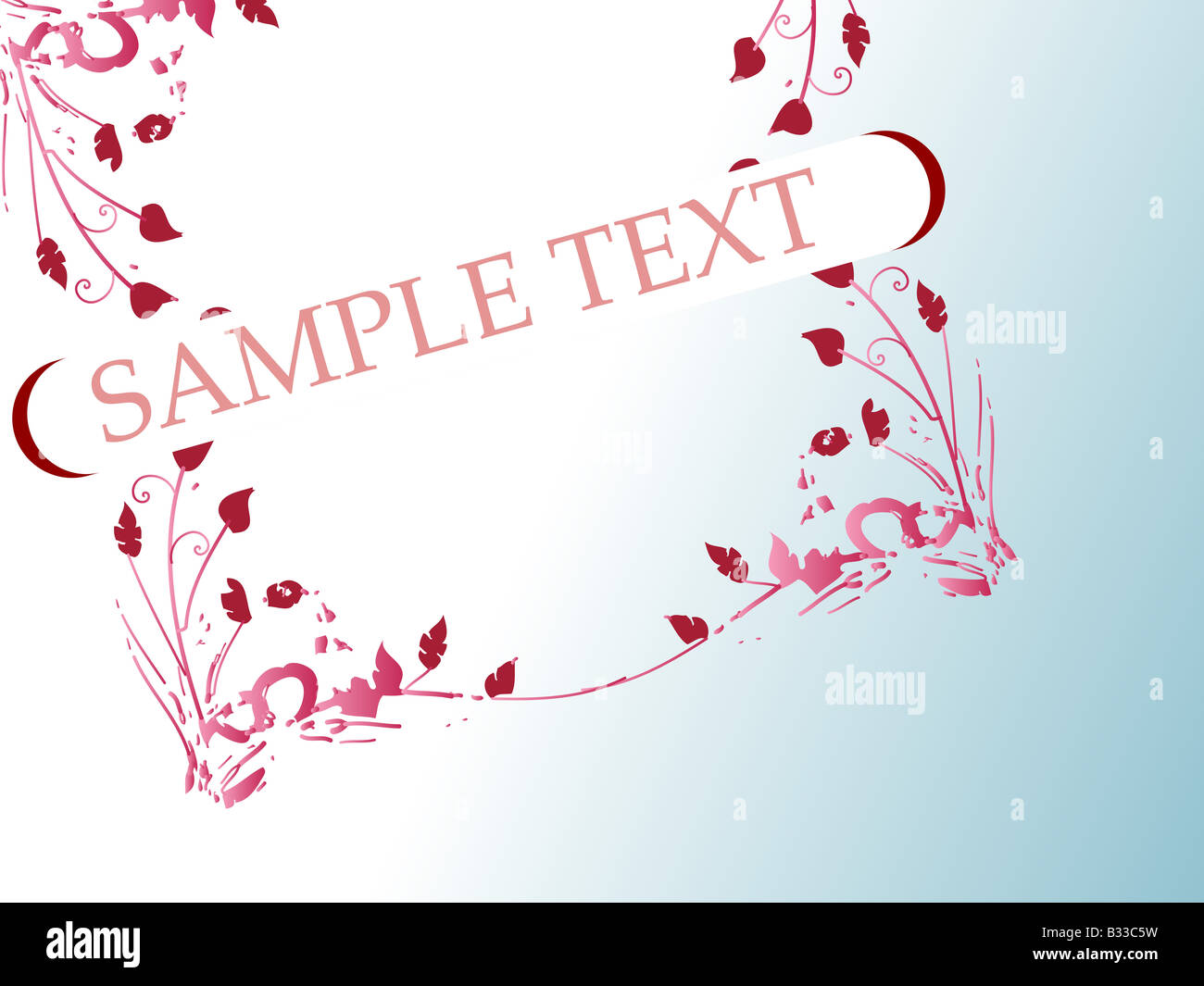 floral frame with sample text Stock Photo - Alamy