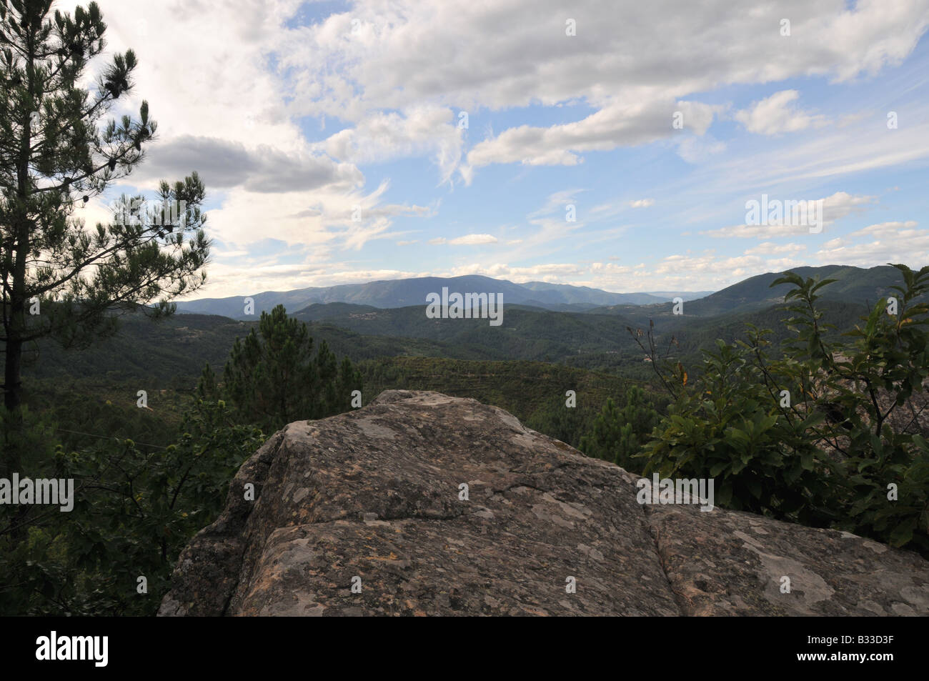Typical view of the scenery of the Cévennes region of France. This is ...