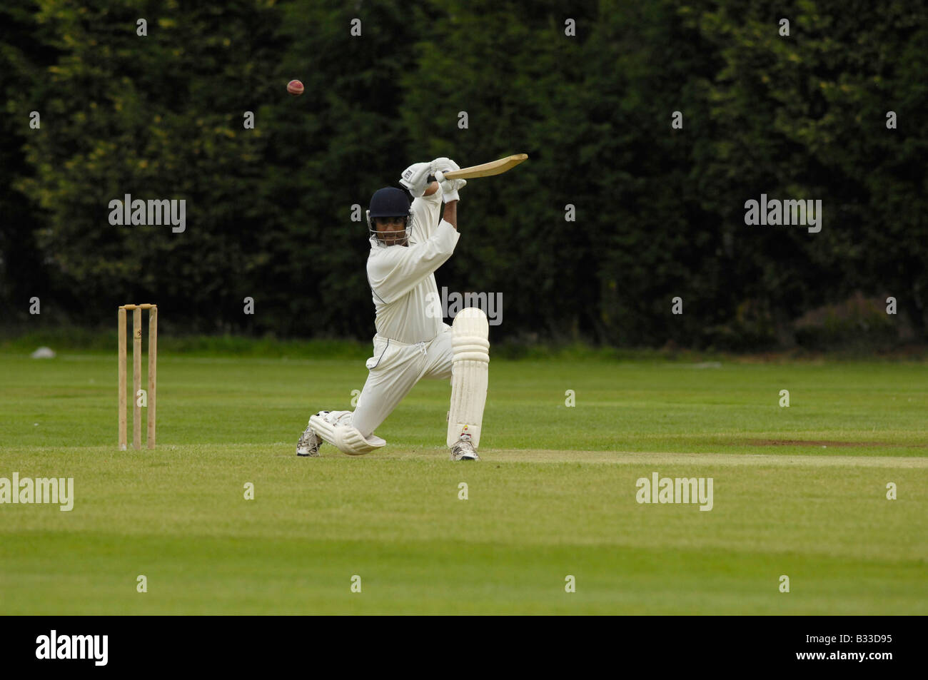 batsman plays an off-drive Stock Photo - Alamy