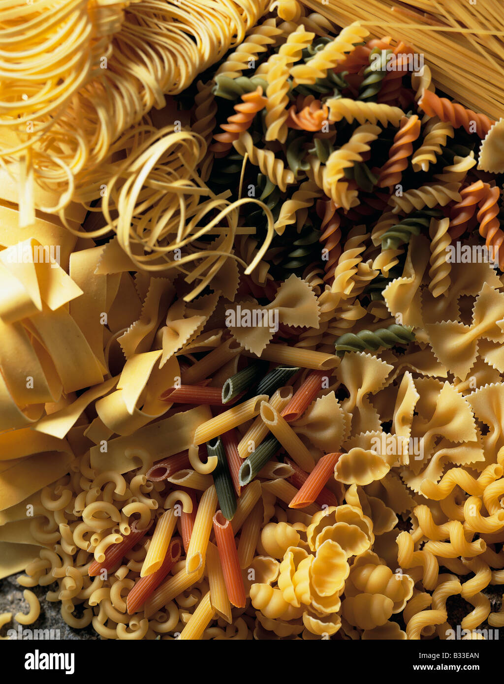 Still life of Italian dried pasta editorial food Stock Photo - Alamy