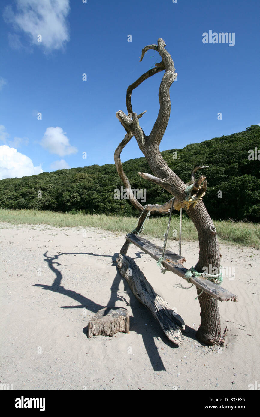 Beach Bench at Wonwell Stock Photo - Alamy
