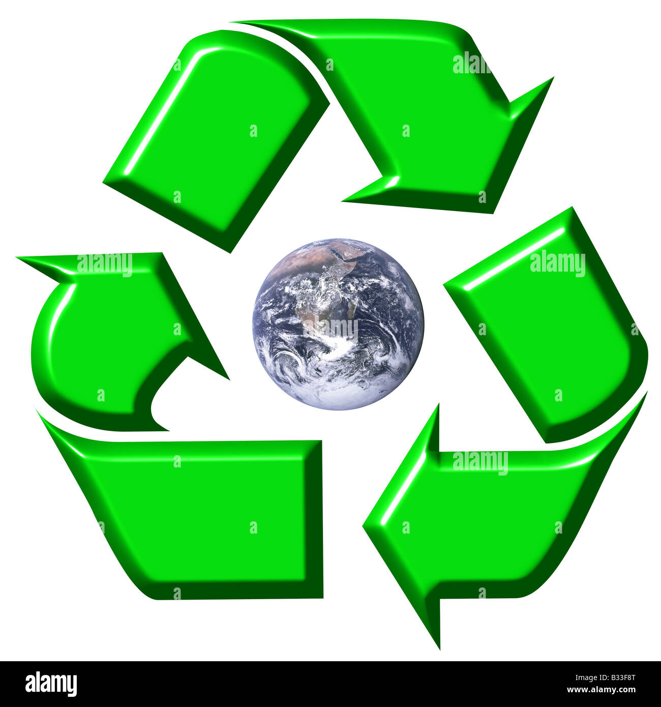 Recycling symbol surrounding earth Stock Photo - Alamy