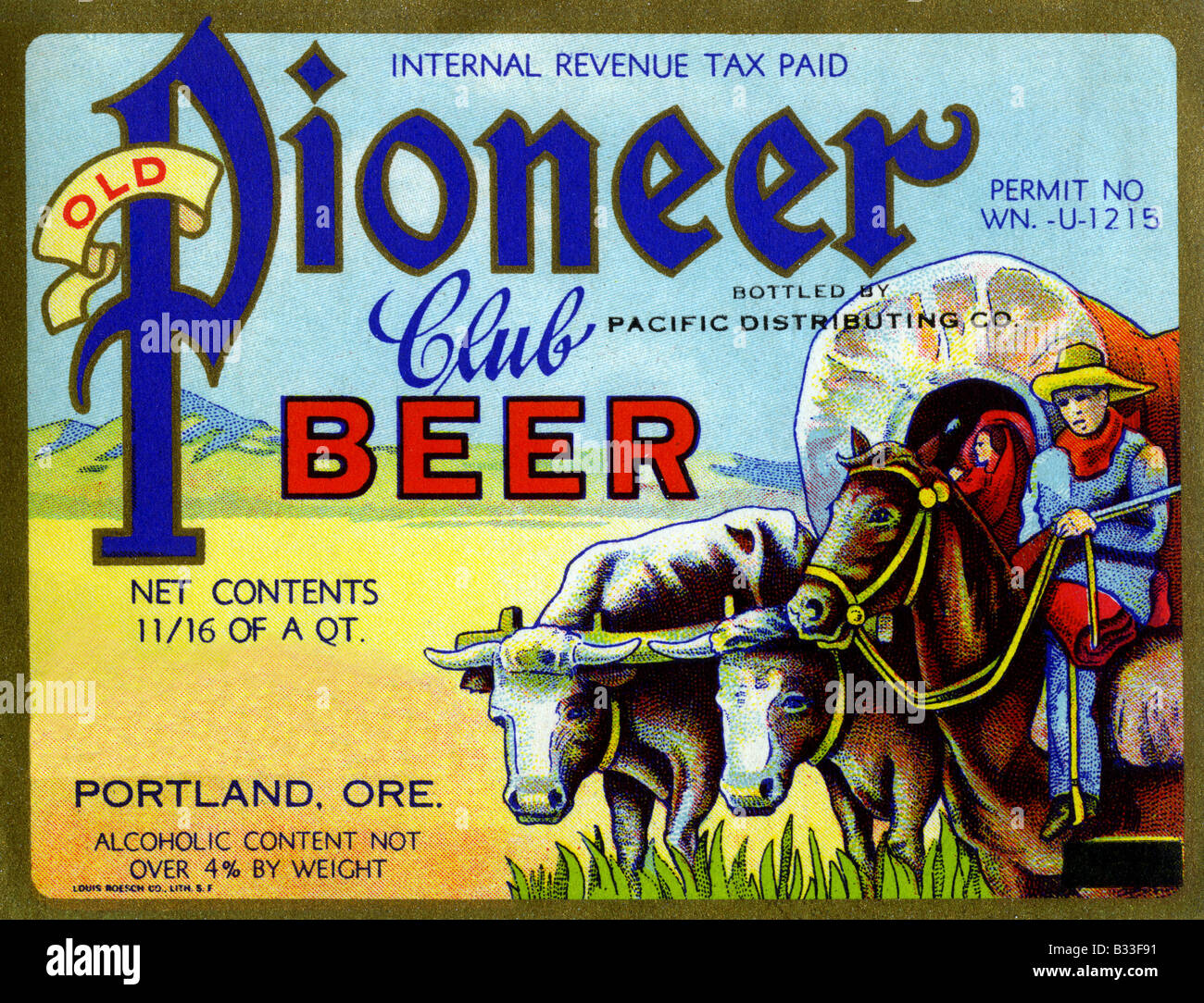 Old Pioneer Club Beer Stock Photo - Alamy