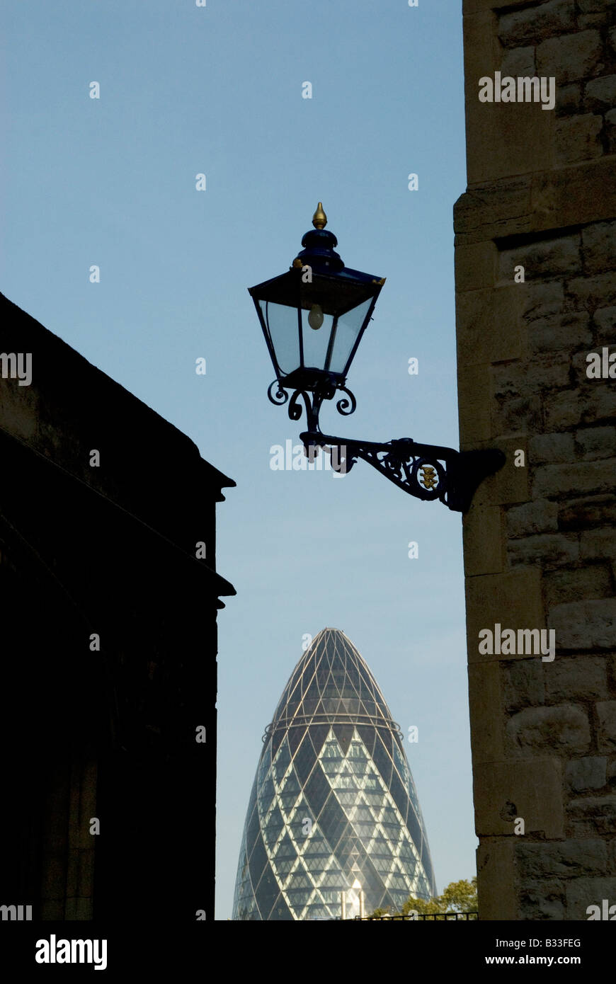 Swiss Building (Gerkin) viewed from London Tower Stock Photo - Alamy