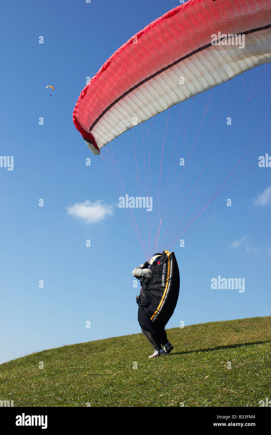 Take off for a paraglider flight Stock Photo - Alamy