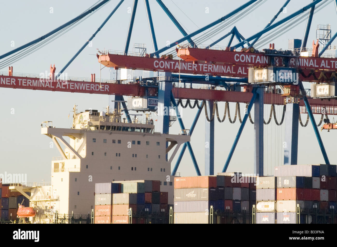 Hamburg Container Terminal Altenwerder Stock Photo - Alamy